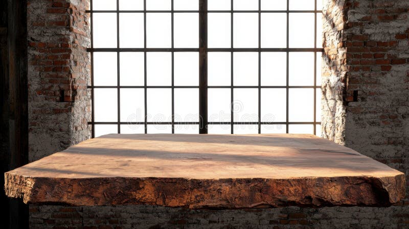 Rustic Wooden Table in the Middle of the Room Stock Photo - Image of ...