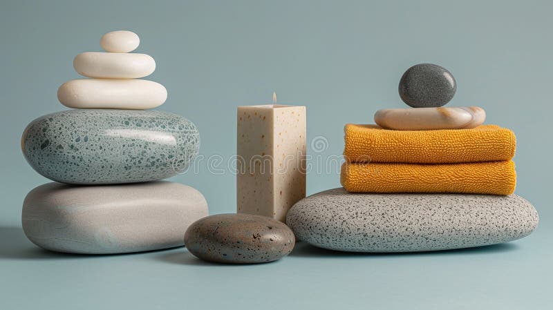 Yoga Zen Objects Studio Shoot Solid Background Stock Photo - Image of ...