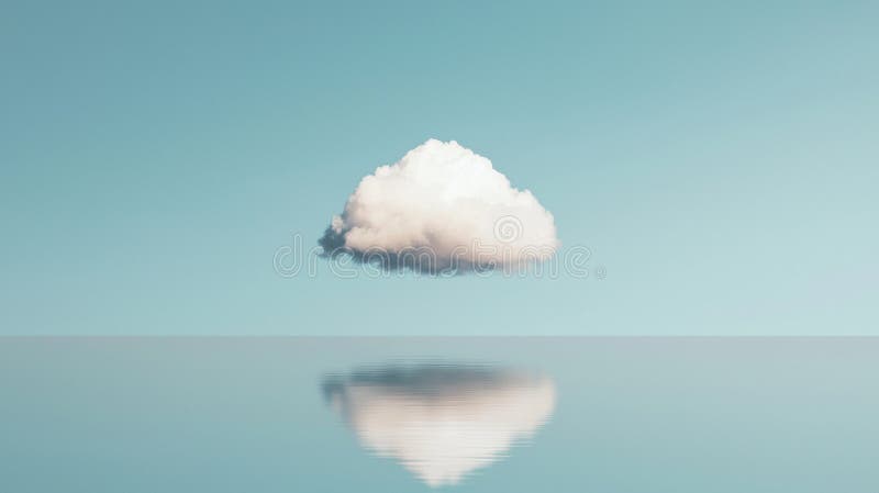 Single White Cloud Floats Above Calm Body Water Stock Photos - Free ...