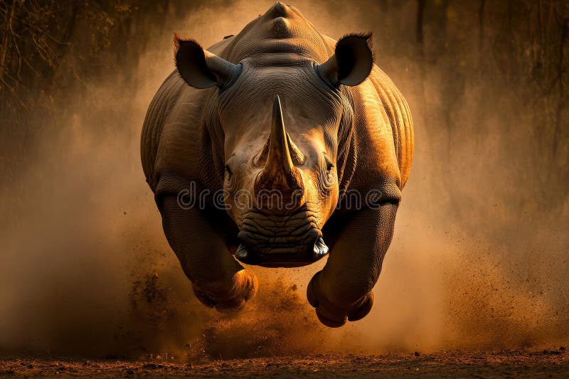The Image Presents a Simple yet Powerful Representation of a Rhino ...