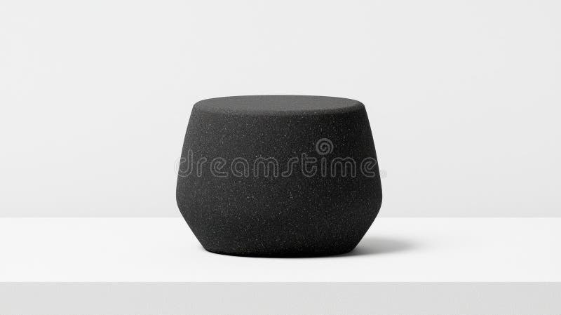 A Black, Textured, Modern-looking Object Sits on a White Shelf. Stock ...
