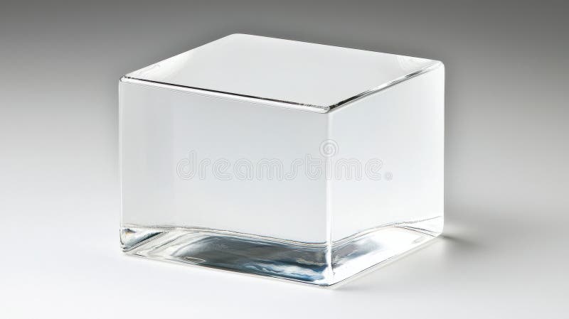 A Clear Glass Cube with a Blue Tint. Stock Photo - Image of interesting ...