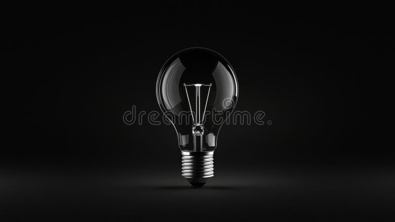 A Single Light Bulb in a Black Background. Stock Photo - Image of ...