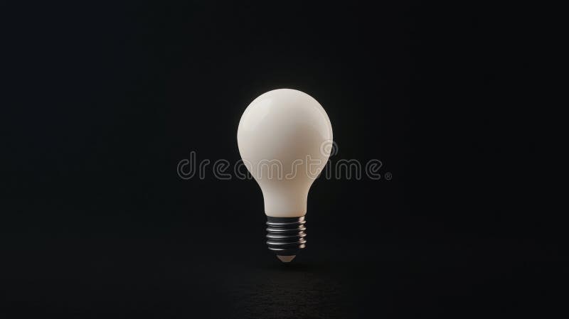 A Single Light Bulb in a Dark Room. Stock Photo - Image of light ...