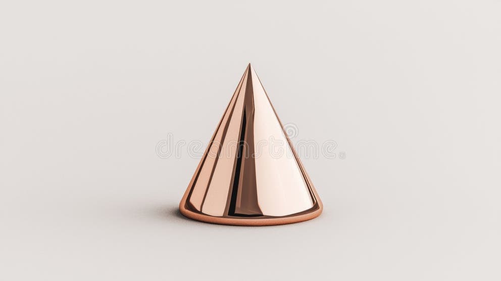 A Shiny Copper Cone with a Pointed Top. Stock Image - Image of cone ...