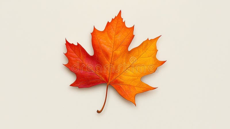 A Single Maple Leaf with Vibrant Orange and Red Hues. Stock Image ...