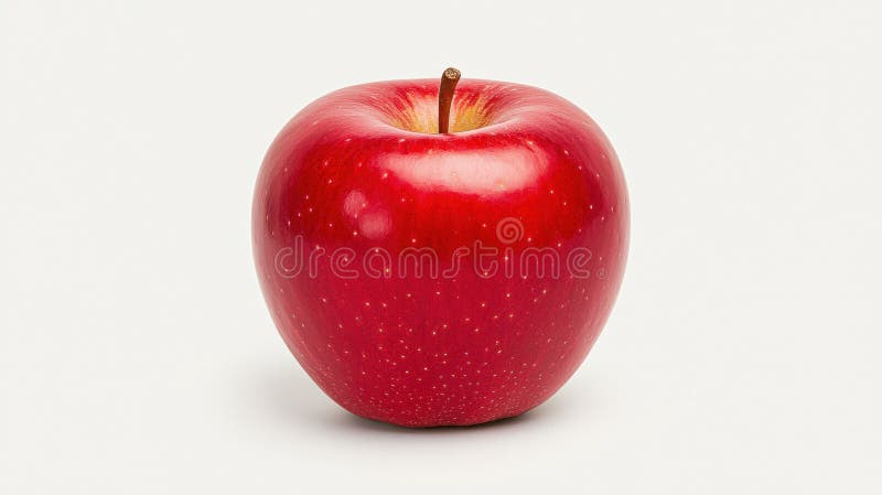 A Red Apple with a Brown Stem. Stock Image - Image of single, generated ...