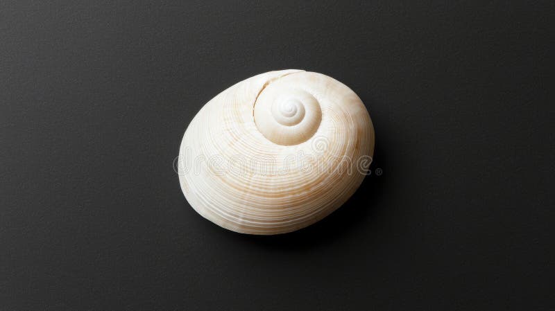 White Spiral Shell Rests Black Background Stock Photos - Free & Royalty ...