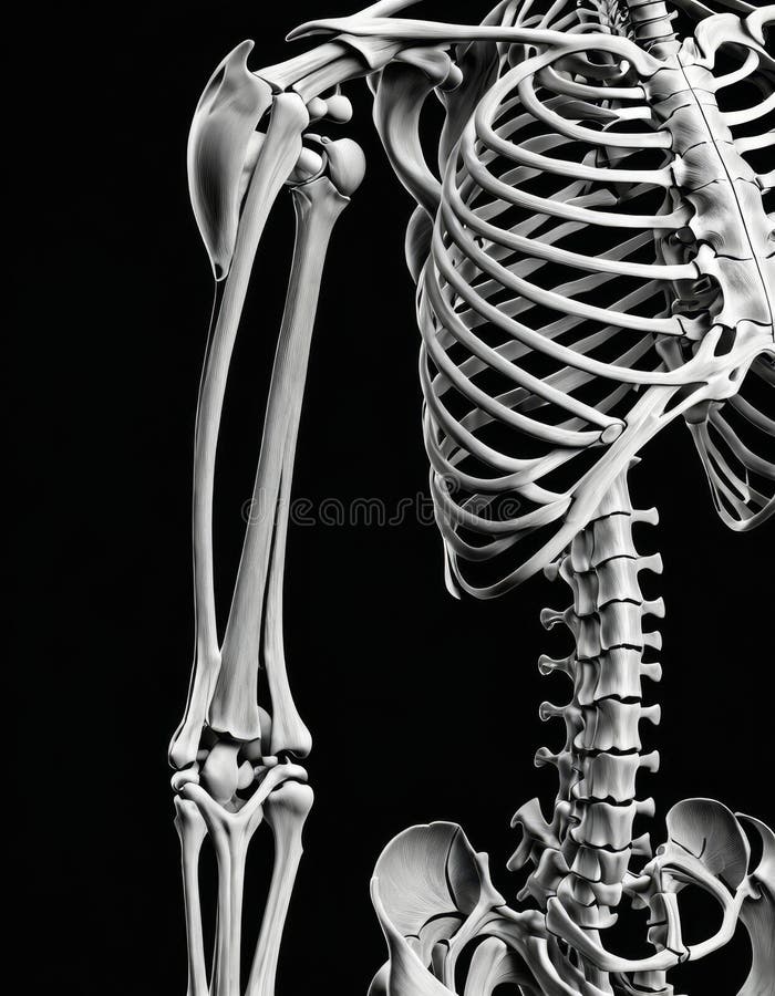 Skeleton Rib Cage and Arm stock illustration. Illustration of black ...