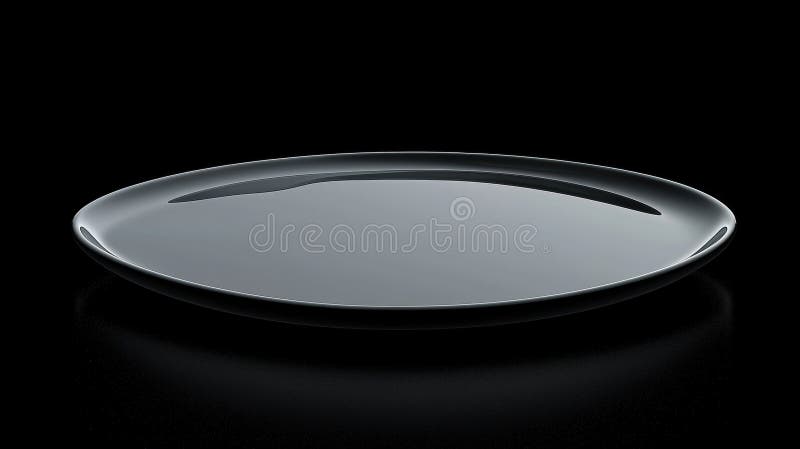 A Black, Shiny Plate with a Curved Edge. Stock Image - Image of object ...