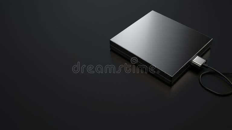 A Sleek, Black USB Drive with a Silver Connector. Stock Photo - Image ...