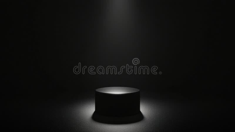 A Spotlight Illuminates a Black Cylindrical Object. Stock Image - Image ...