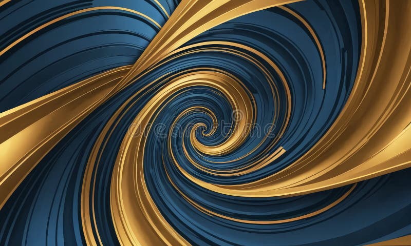 Spiral Pattern in Shades Blue and Gold, with Gradient Effect ...