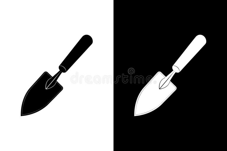 Solid Black Trowel Stock Illustrations – 594 Solid Black Trowel Stock ...
