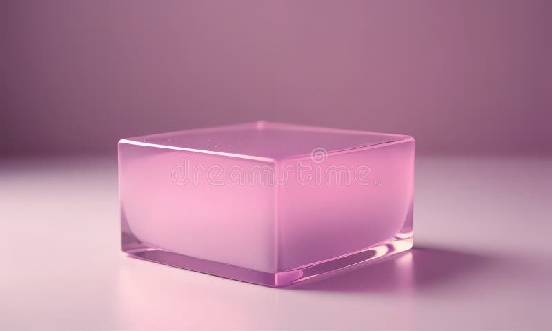 Transparent, Square-shaped Object with Pinkish Hue Sits on White ...