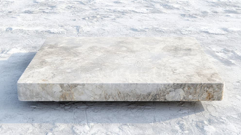 A White Marble Slab with a Rough Texture and a Slightly Raised Edge ...