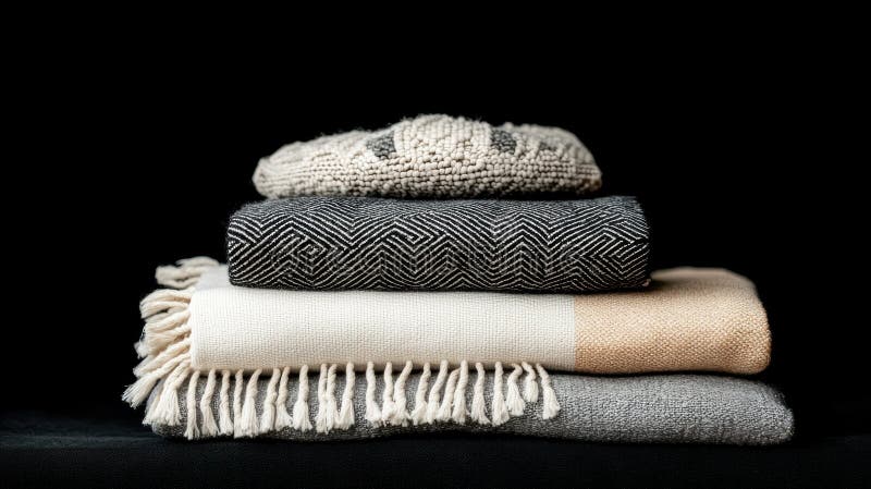Blanket Pile stock image. Image of edge, stack, wool - 375401111