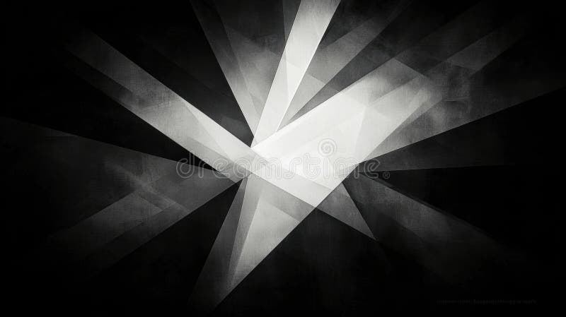 A Black and White Abstract Design with Overlapping Geometric Shapes ...