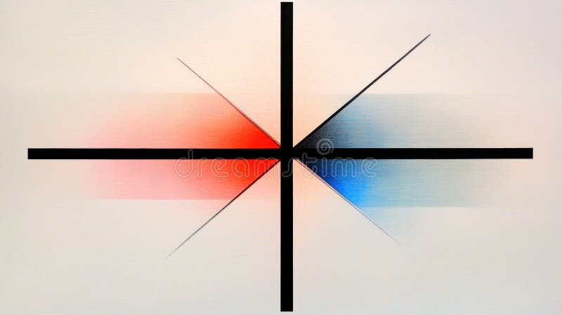 A Geometric Design Composed of Intersecting Lines and Shapes in Red ...