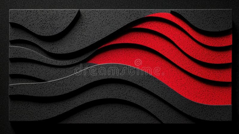 Abstract Artwork: Red and Black Waves Stock Image - Image of color ...