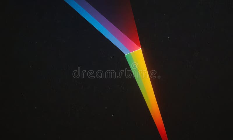 Vibrant Rainbow-colored Light Beam Pierces through Dark Background ...