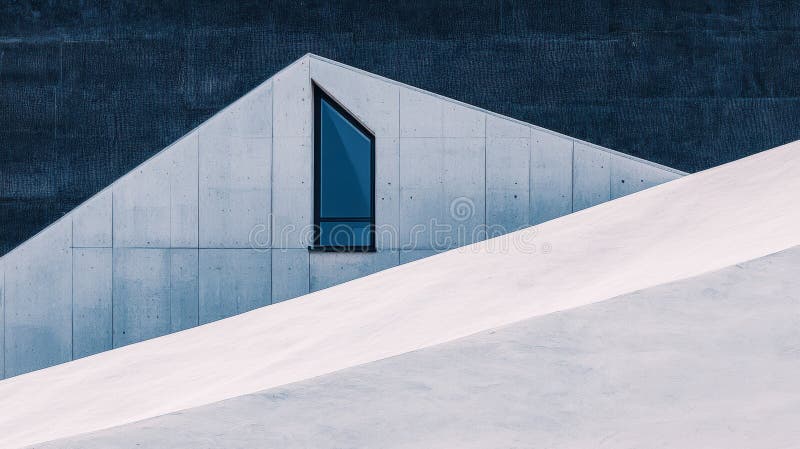 A Modern Building with a Unique Triangular Shape and a Blue Window ...