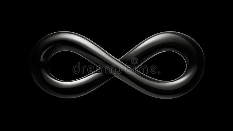 A Shiny Black Infinity Symbol. Stock Image - Image of curved, stark ...