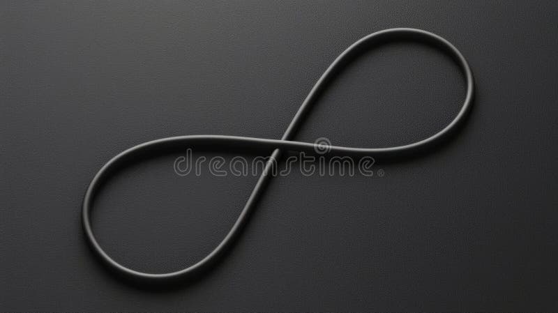 A Black Infinity Symbol on a Black Background. Stock Image - Image of ...