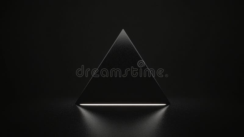 A Black Triangle with a White Line through it. Stock Photo - Image of ...