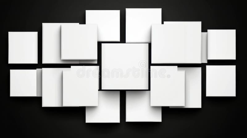 A Collection of White Squares Arranged in a 3x3 Grid. Stock Photo ...