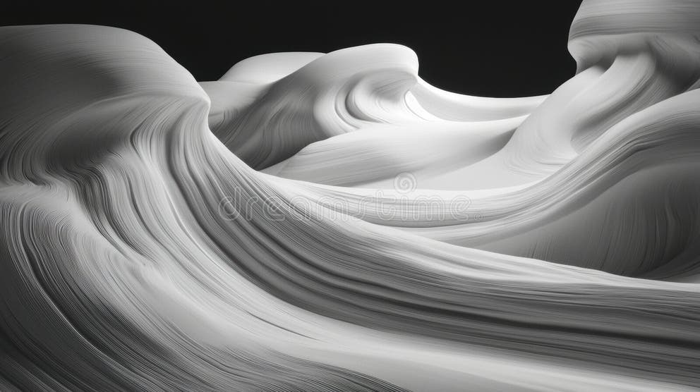 Abstract Art: a Black and White Wave-like Form Stock Photo - Image of ...