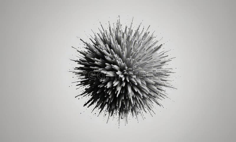 Black and White Spherical Object with Numerous Small Spikes Protruding ...