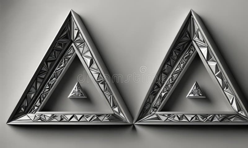 Two Triangular Frames with Diamond Pattern and Small Triangle in the ...