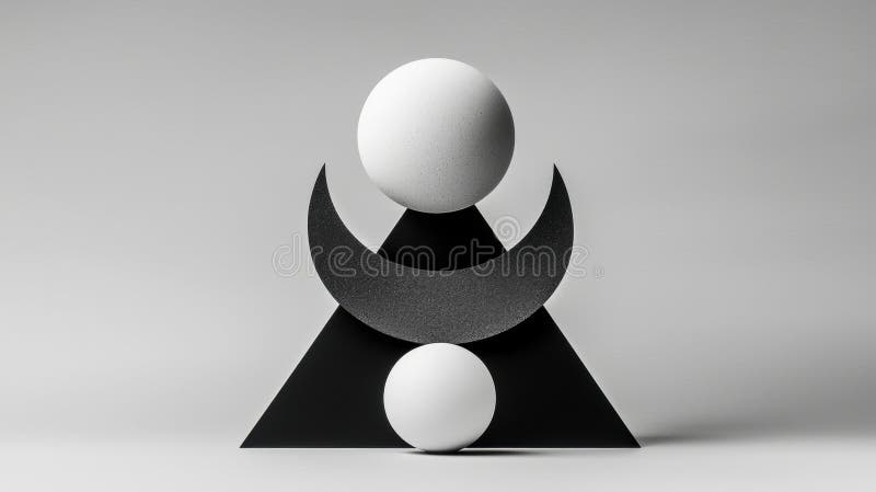 A Minimalist Sculpture of Three Spheres Stacked on Top of Each Other ...