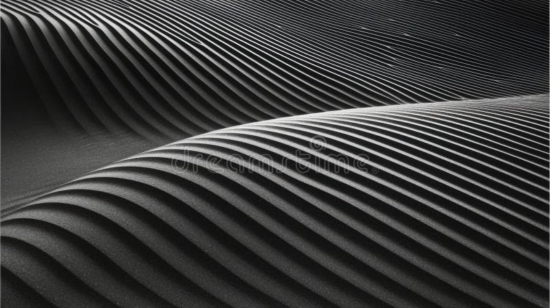 A Black and White Image of a Wave-like Pattern. Stock Photo - Image of ...