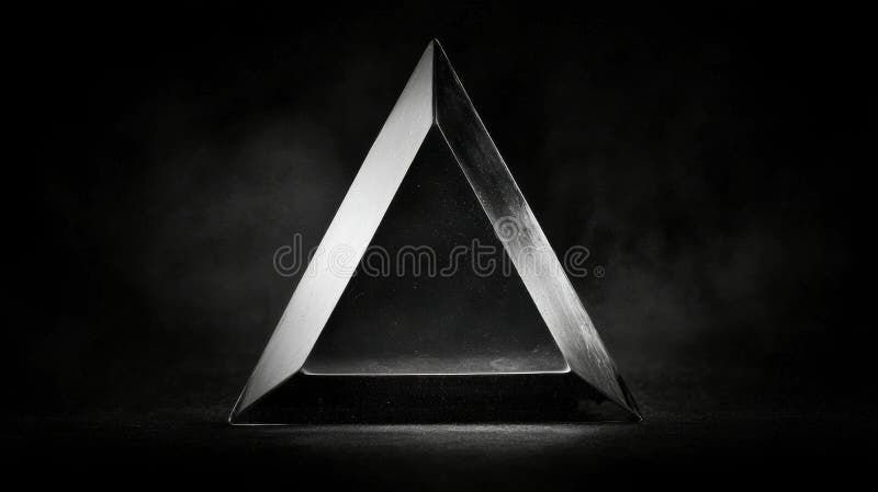 Triangular Prism Desk Clock Wet with Water Droplets. Stock Photo ...