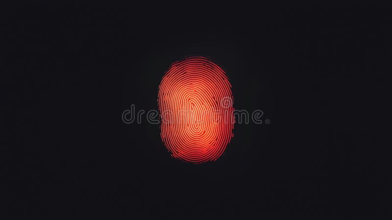 Red Fingerprint on Black Background. Stock Photo - Image of striking ...