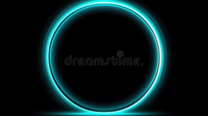 A Black Circle with a Cyan Line through it. Stock Image - Image of ...