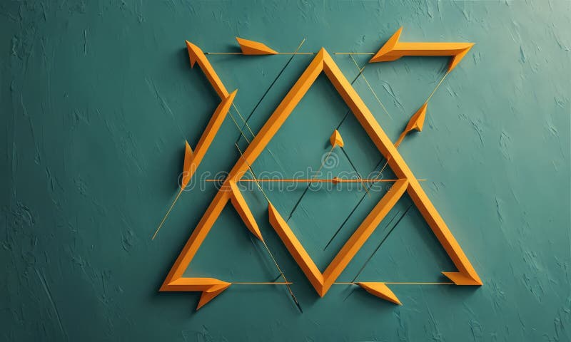 3D Stylized Triangle with Pointed Apex and Smaller Triangle at the Base ...