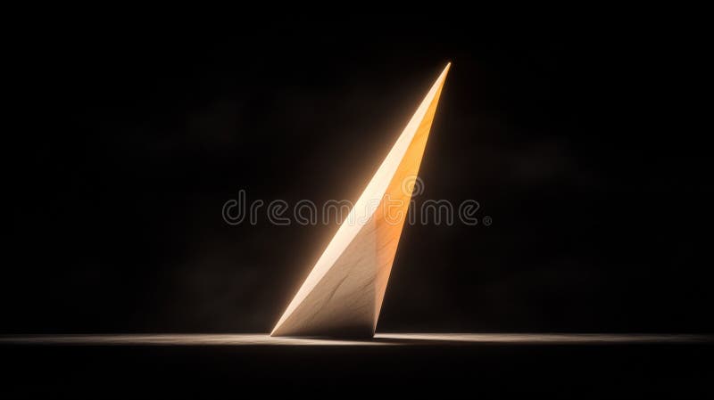 A Triangular Sculpture Illuminated by a Radiant Light Source. Stock ...