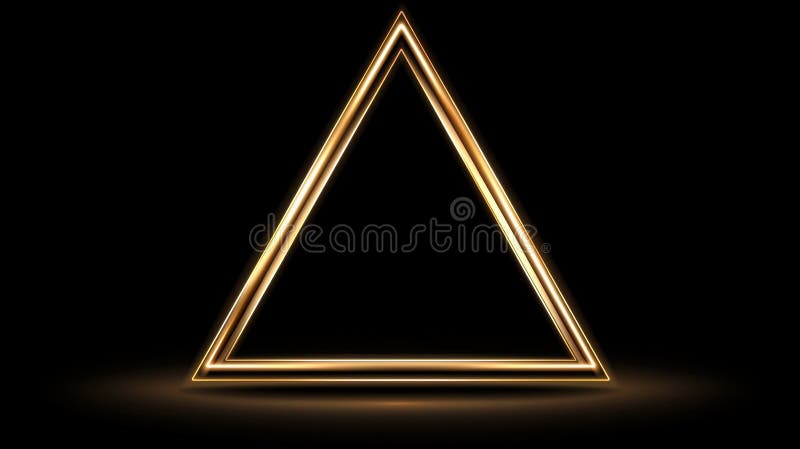 A Golden Triangle with a Black Background. Stock Photo - Image of ...