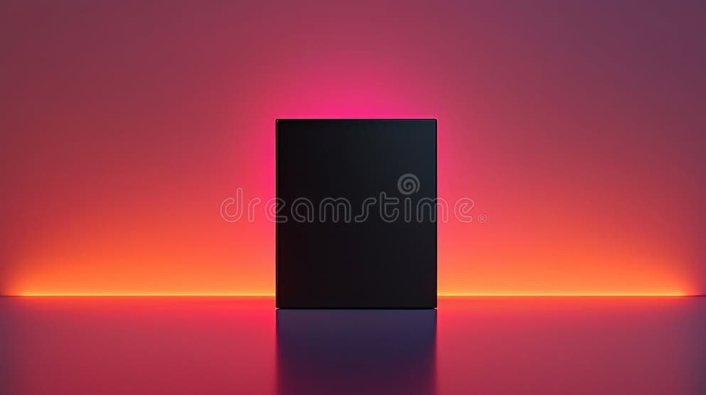 A Black Rectangle with a Gradient Background. Stock Photo - Image of ...