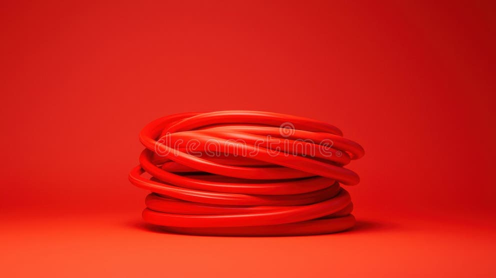 A Stack of Red Wires Against a Red Background. Stock Photo - Image of ...