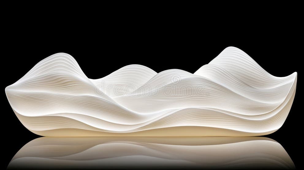 Abstract Art: a White Sculpture of Waves Stock Image - Image of wave, balance: 382042667