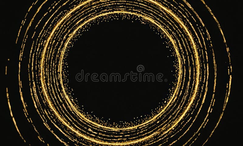 Black Background with Gold Ring Concentric Circles, Creating Sense ...