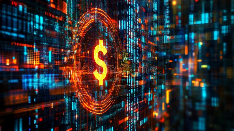 The Image Presents a Striking Visual of a Dollar Sign Embedded within a ...