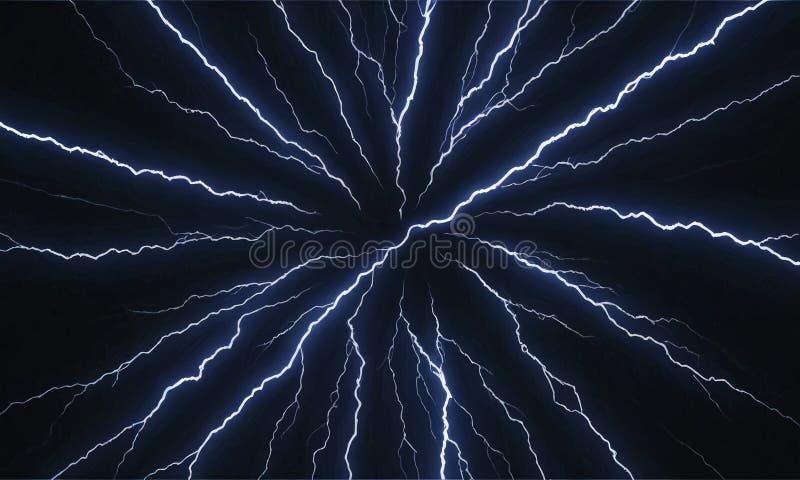 Digital Lightning Bolt, with Dark Background and Bright, White ...