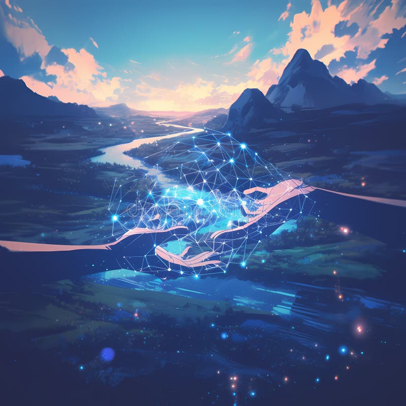 Interconnected Hands and Network Stock Illustration - Illustration of ...