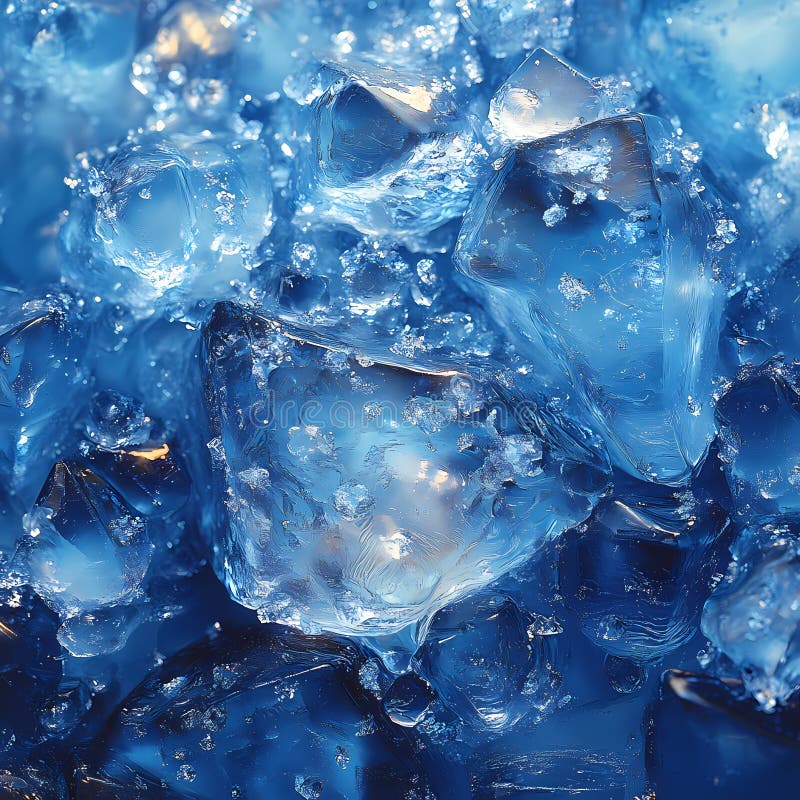 Frozen in Time: Delicate Patterns of Blue Ice Stock Illustration ...