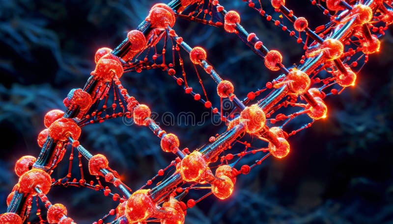 The Image Presents a Stunning 3D Visualization of a DNA Double Helix ...